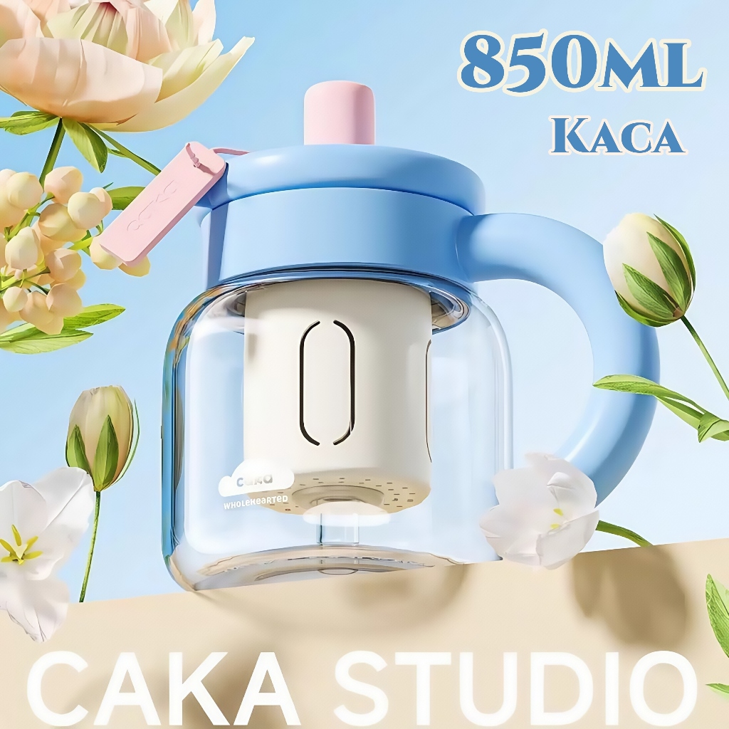 Jual CAKA Glass 850ml kaca cup gelas aesthetic Gelas Kaca Estetik Gelas ...