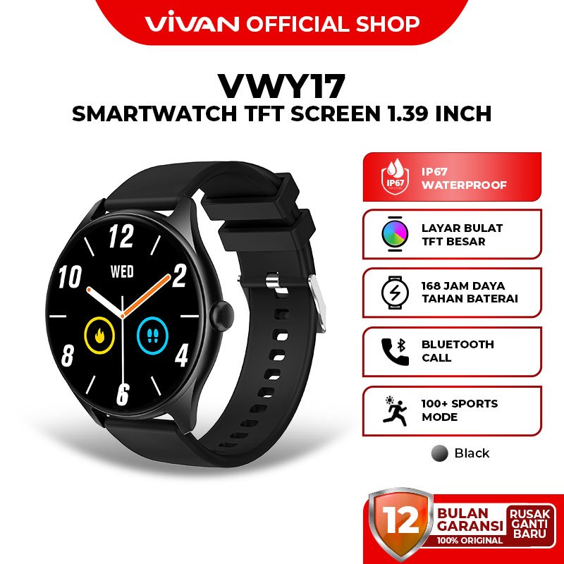 Jual [NEW] VIVAN Smart Watch TFT Screen 100+ Sports Mode Health ...