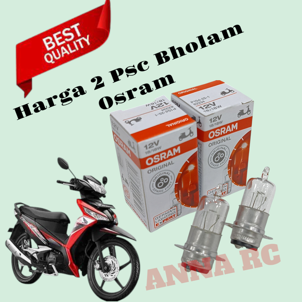 Jual Bholam Lampu Motor Depan 2 Biji / Lampu Depan Osram Supra x125 ...
