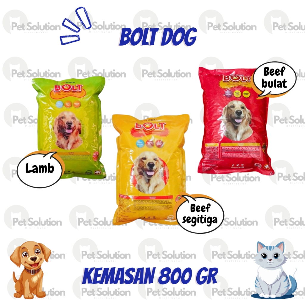 Jual PET SOLUTION - BOLT DOG 1kg Kemasan Repack - Makanan anjing/bolt ...