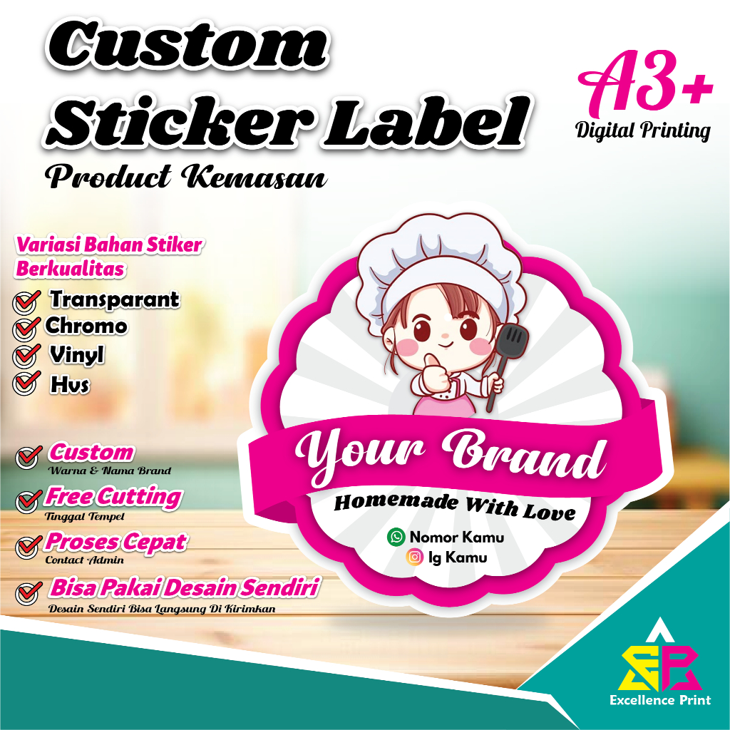 Jual Custom Sticker label kemasan product / Chromo / Vinyl ...