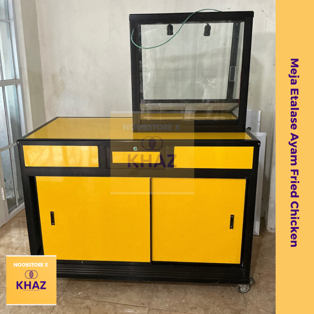 Jual Etalase Meja Fried Chicken + Lampu | Etalase Jualan Ayam Tepung ...