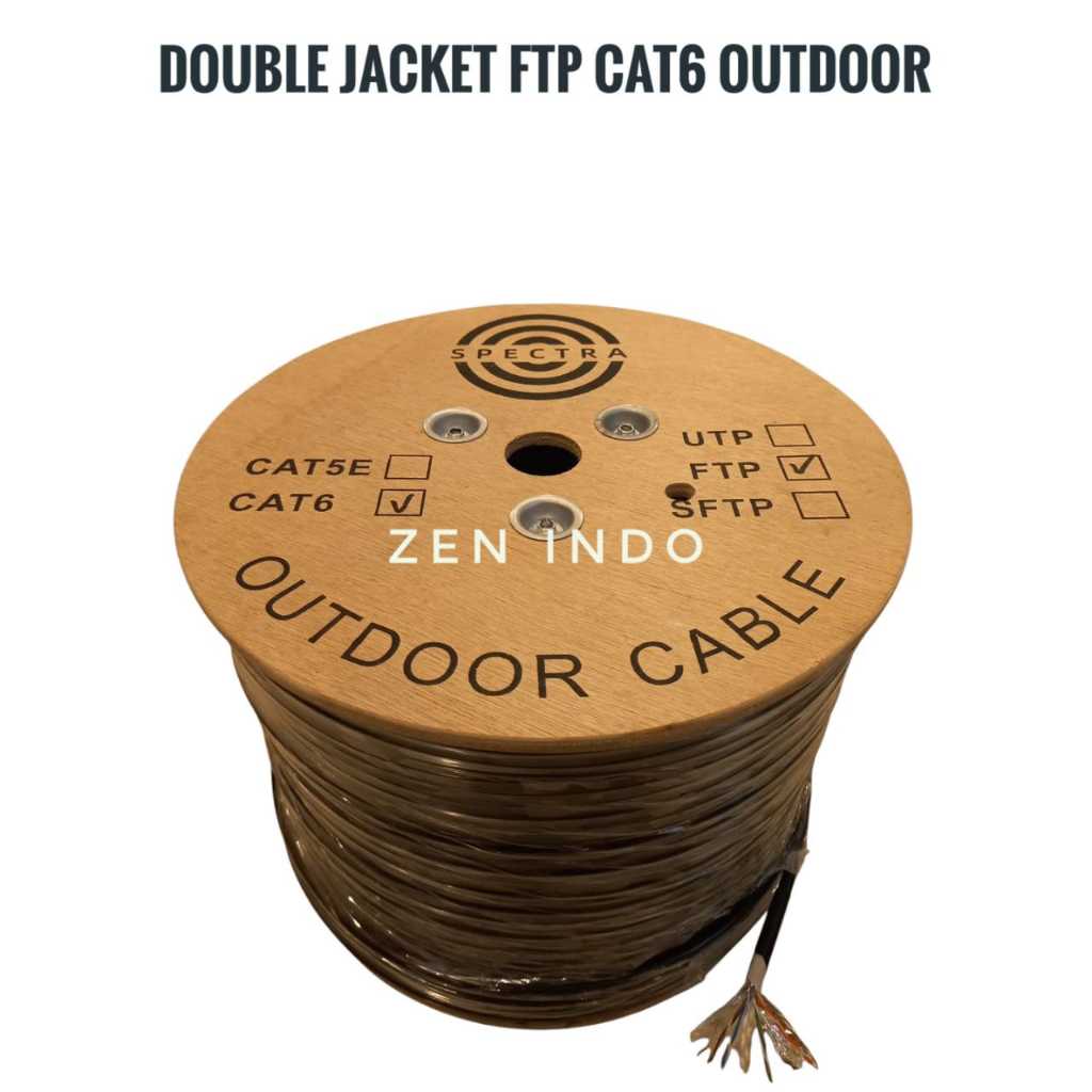 Jual Kabel Lan Outdoor Double Jacket FTP Cat6 Cat 6 SPECTRA Hitam ...