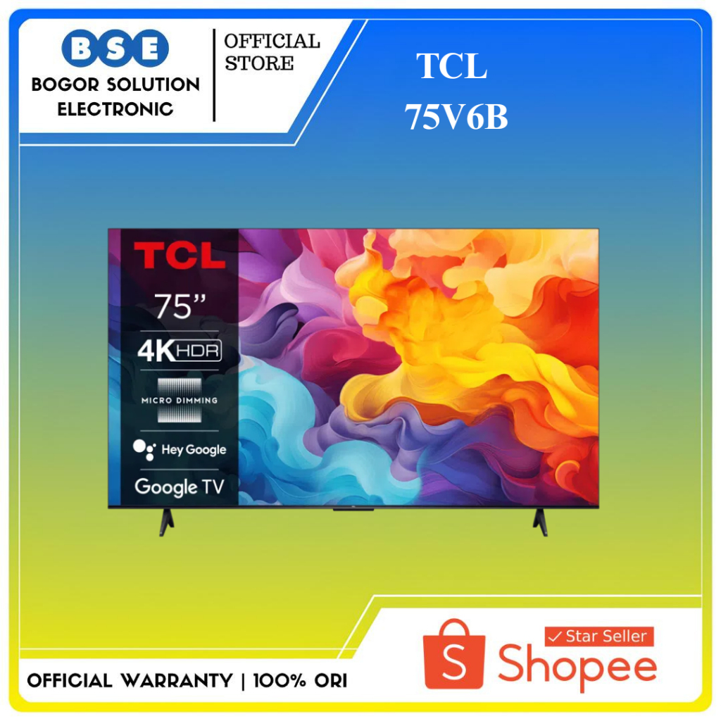Jual TV TCL 75 Inch Google TV 75V6B 4K UHD Google TV TCL 75V6B 75" | Shopee Indonesia