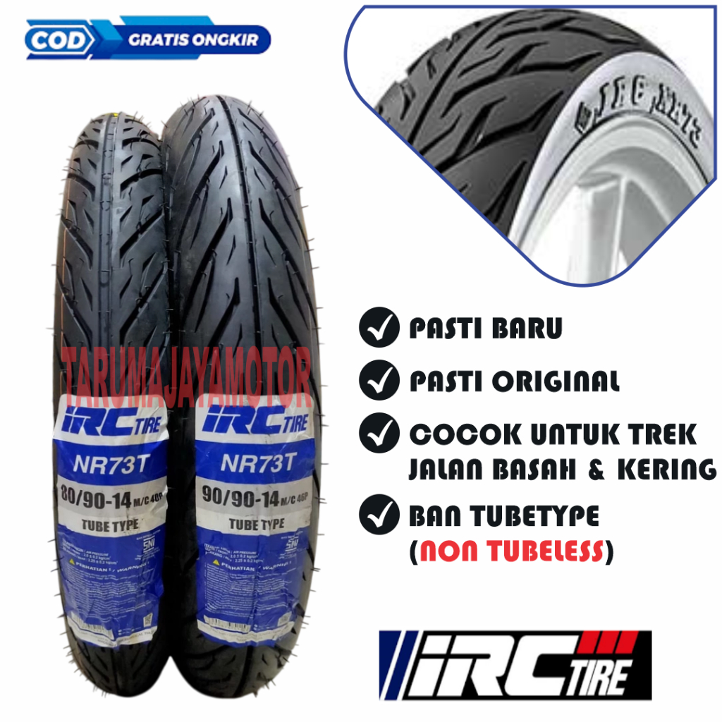 Jual IRC NR73T 80/90 90/90 Ring 14 Ban Motor Matic Tubetype (Non ...
