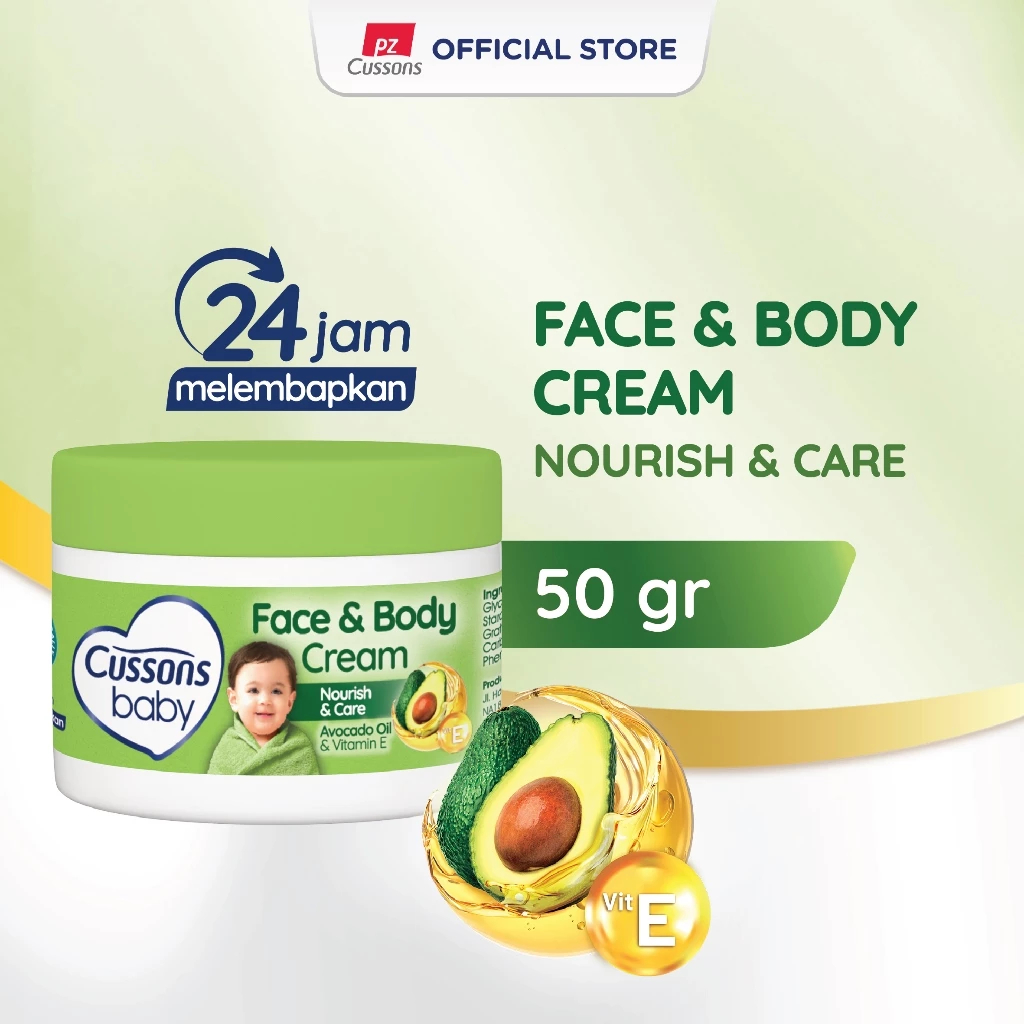 Jual Cussons Baby Face & Body Cream Nourish Care Avocado Oil Vitamin E ...