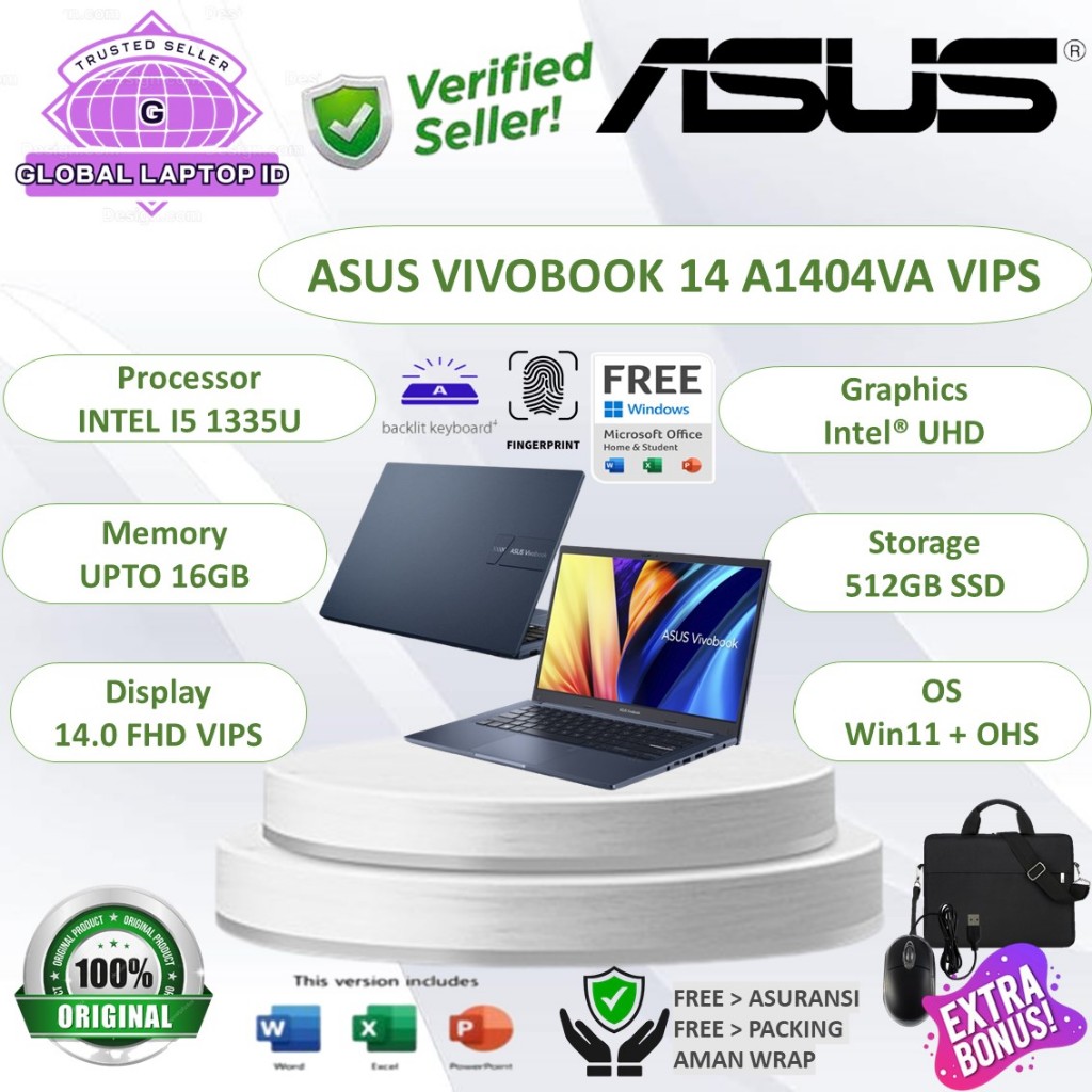 Jual RESMI Laptop ASUS Vivobook 14 A1404VA VIPS551 Intel Core i5 1335U ...