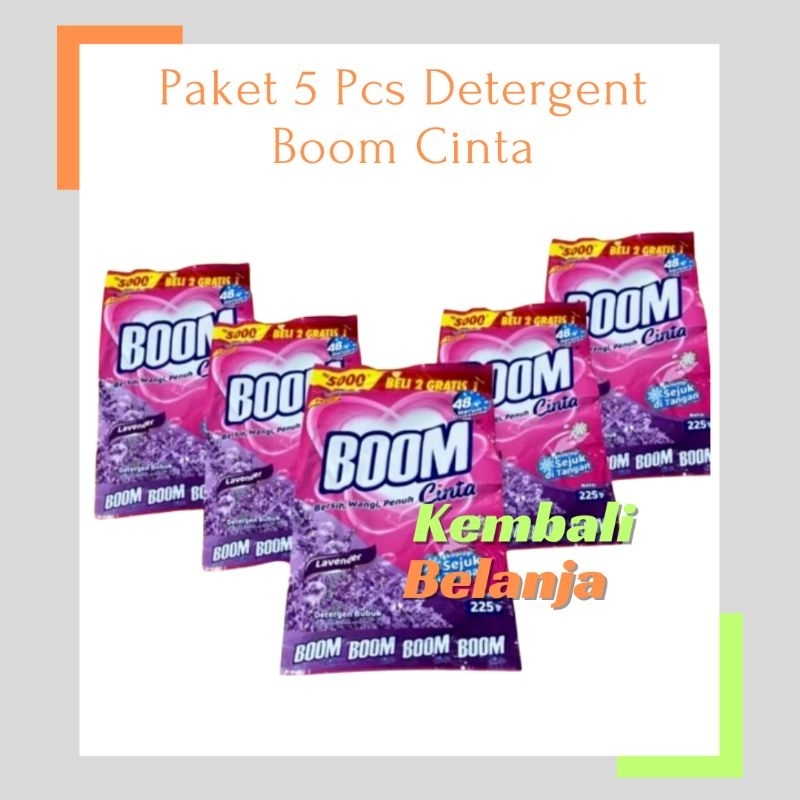 Jual Paket 5 Pcs Detergen Bubuk BOOM 225 Gram/ Deterjen Boom 5000/ Boom ...