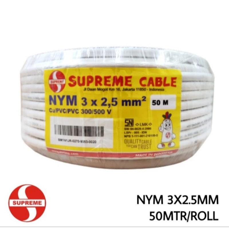 Jual Kabel Supreme NYM 3X2.5 Kawat Tembaga Panjang 50 Meter/Roll | Shopee Indonesia