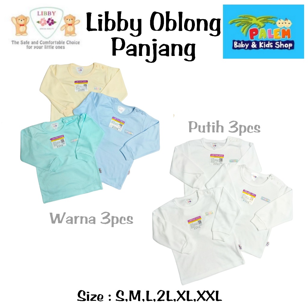Jual Libby Oblong Panjang Warna Dan Putih S.M.L.2L.XL.XXL 3Pcs | Shopee Indonesia