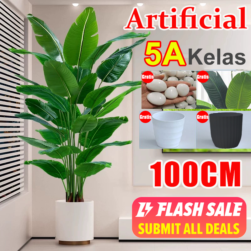Jual DAUN PALEM PLASTIK POHON 180CM 5AKELAS POHON PISANG ARTIFICIAL DAN ...