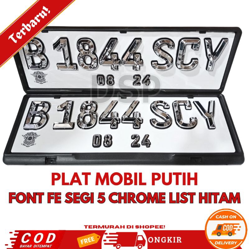Jual Plat Mobil Timbul Mewah Termewah - Font FE Chrome List Hitam Ukuran Universal - Free Sarang ...