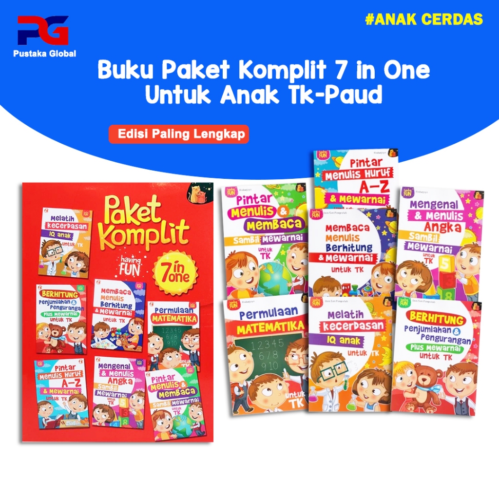 Jual Buku Belajar Anak TK & PAUD Paket Komplit 7 in 1 | Shopee Indonesia