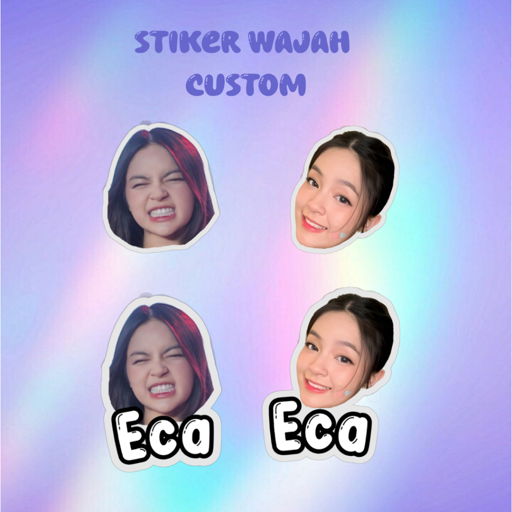 Jual STIKER CUSTOM FOTO WAJAH DAN TULISAN 5 PCS (BISA COD) | Shopee ...