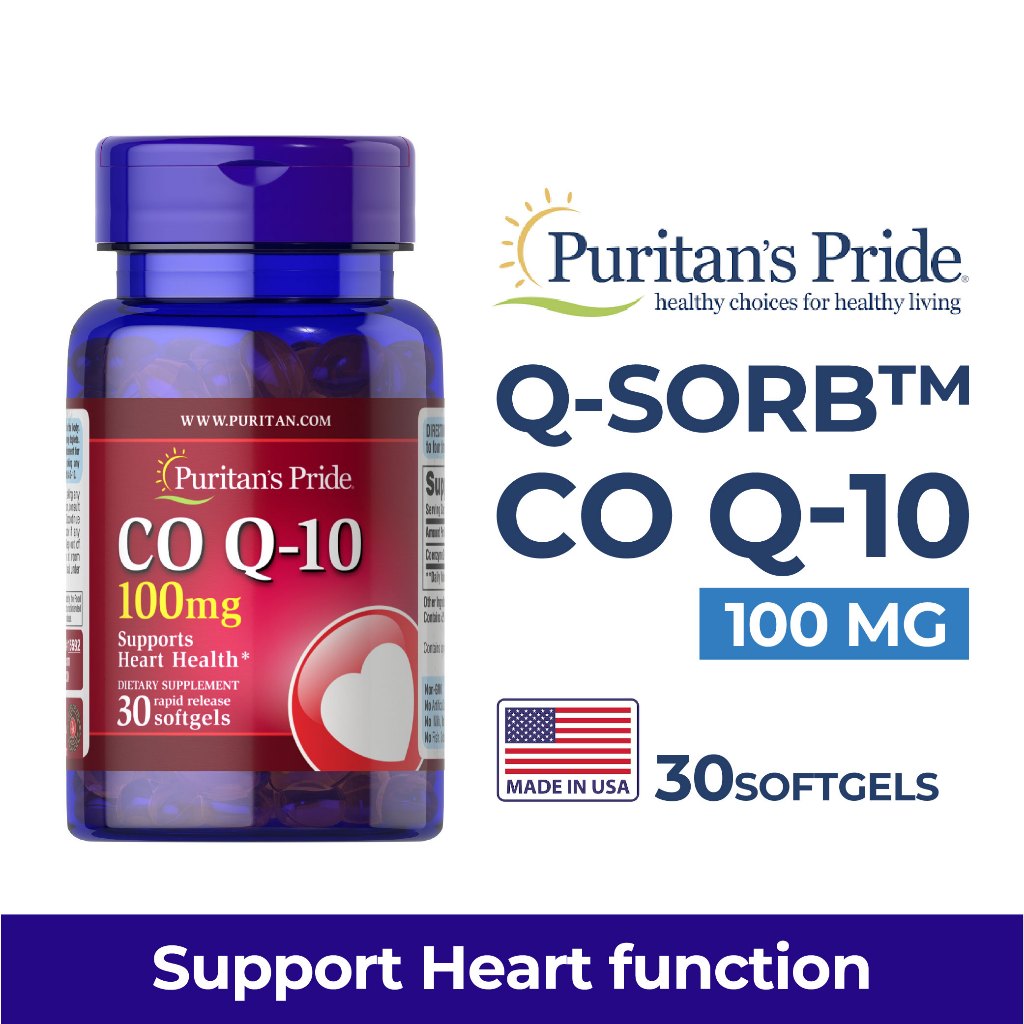 Jual Puritan Pride Q-SORB Co Q-10 CoQ10 100 mg 30/60 /240 Softgels Vitamin For Healthy Heart ...