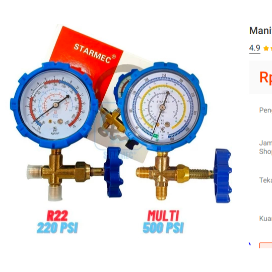 Jual Manifold AC Single R32 R410a R22 Starmec | Shopee Indonesia
