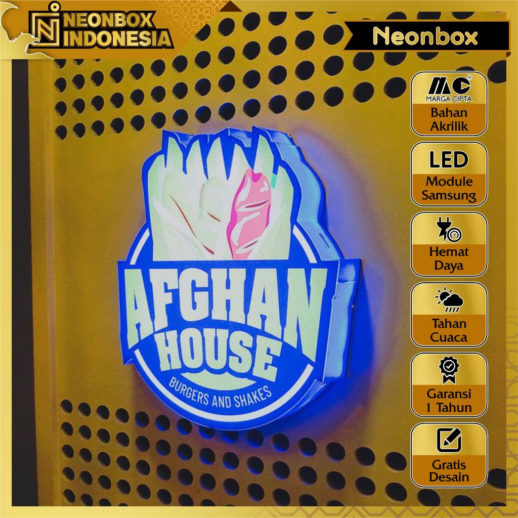 Jual Neon Box Cutting Akrilik 1 Sisi Tempel Dinding Neonbox Custom ...