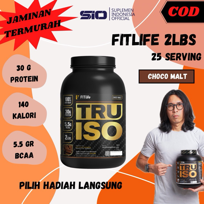 Jual FITLIFE TRUISO 2LBS 900 gram Tru Iso Whey Protein Isolate | Shopee ...