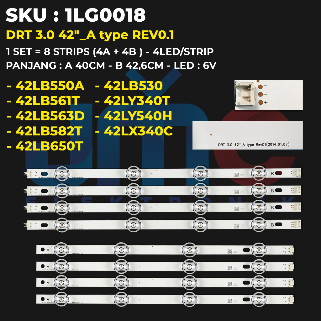 Jual Backlight TV LG 42 Inch 42LB550A 42LB561T 42LB563D 42LB582 42LB650 42LB530 42LY340 42LY540H ...