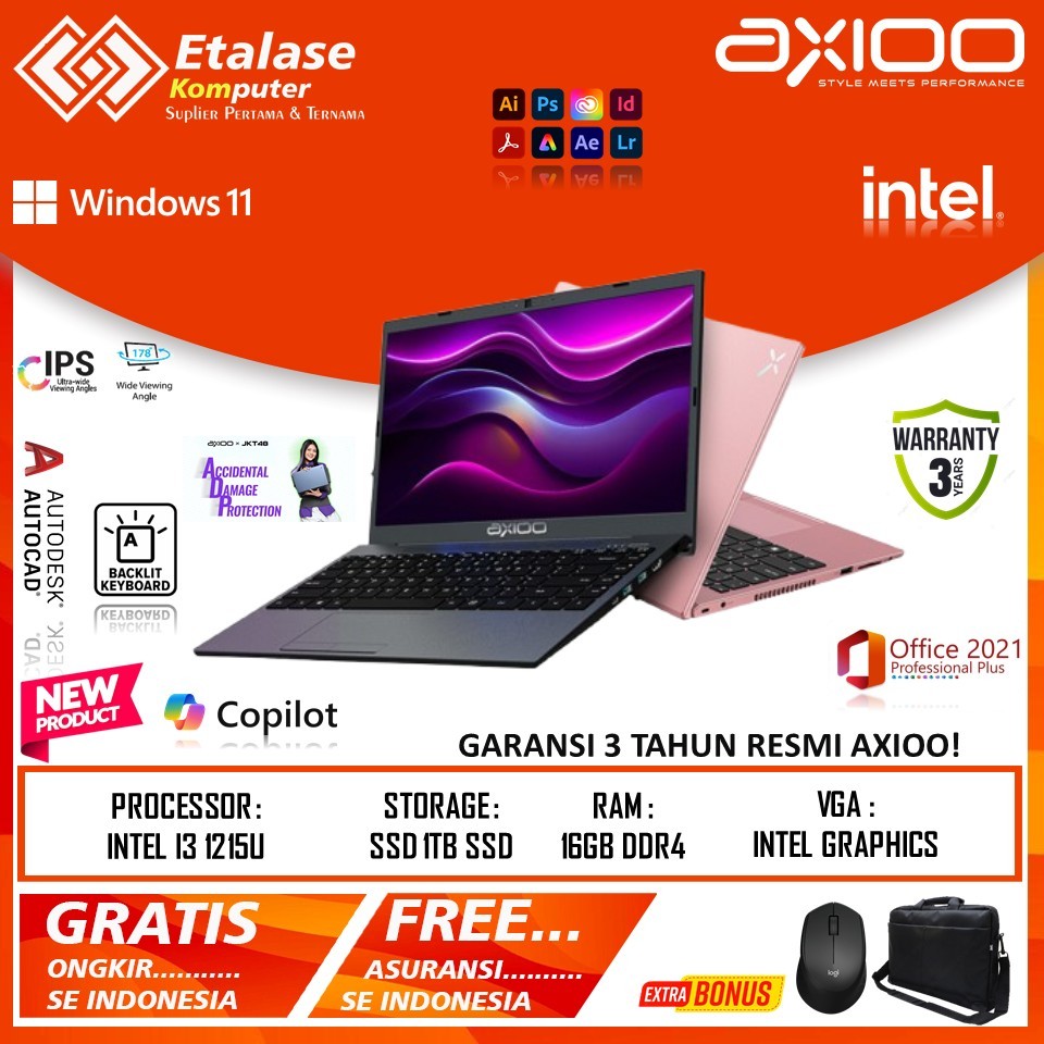 Jual Axioo MyBook Z6 Metal Series Intel Core i3-1215U/16GB/512GB/FHD IPS Win11home Original ...