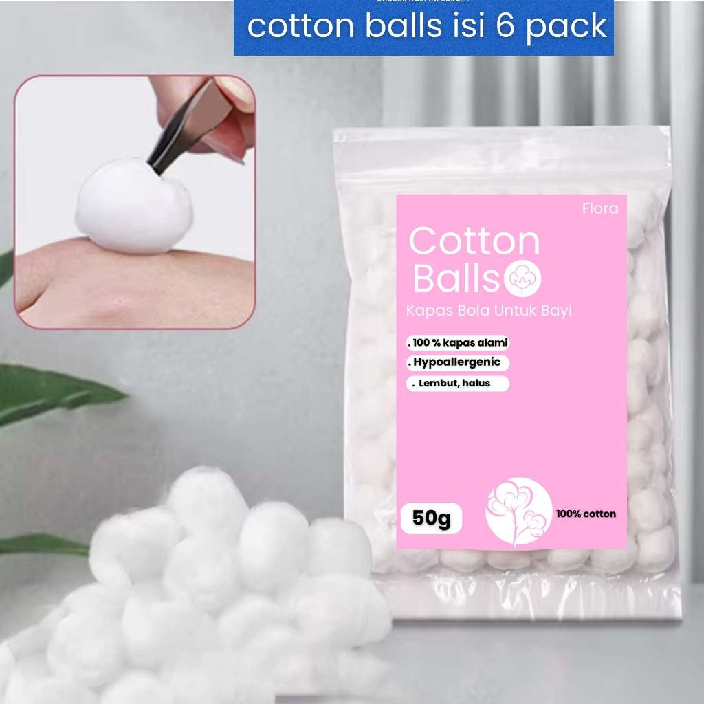 Jual Paket Hemat 6 Pack Kapas Bola Bayi Praktis dan Lembut -cotton ...