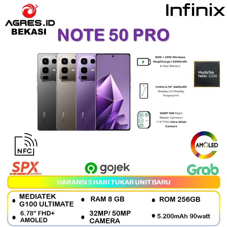 Jual INFINIX Note 50Pro 8GB+256GB / 6.78” FHD+ Amoled / 5200 mAh / NFC ...