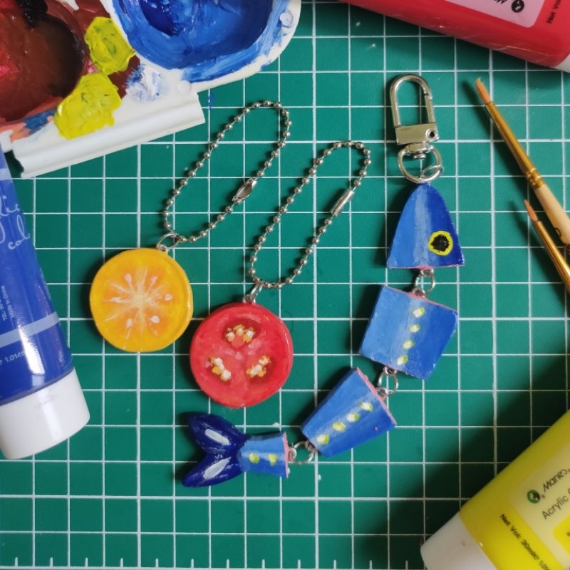 Jual Sardines Keychain by Lil' Finz|Handmade Clay Keychain|Gantungan ...