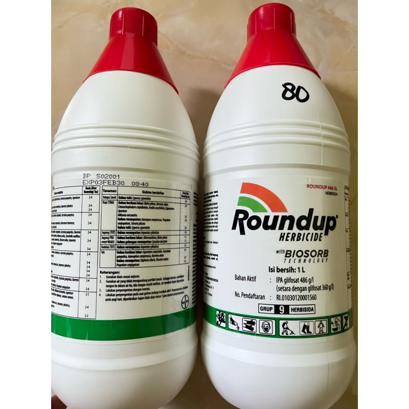 Jual Roundup 486SL Herbisida Obat Pembasmi Rumput Liar & Gulma-1 Liter ...
