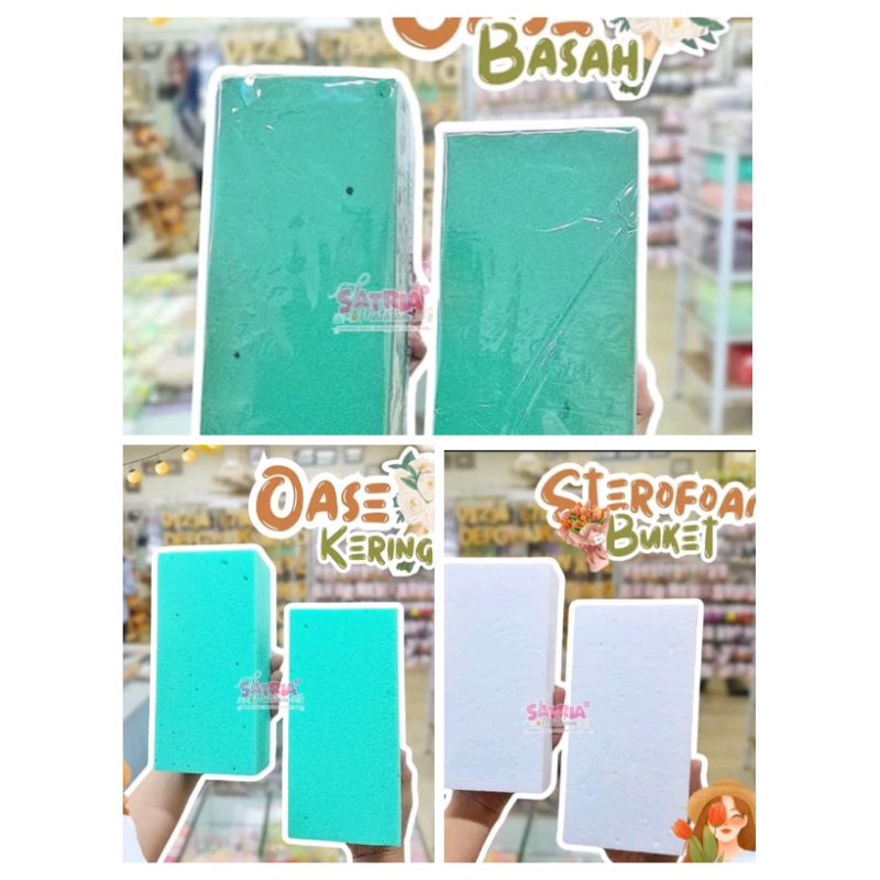 Jual Oase Kering Basah dan Sterofoam Lengkap Untuk Kreasi Buket Bunga ...