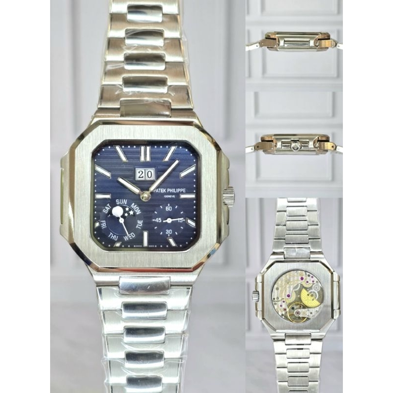 Jual JAM TANGAN PRIA PATEK PHILIPE CUBITUS MOONPHASE MANUAL WINDING SUPER QUALITY DIAMETER 45MM ...