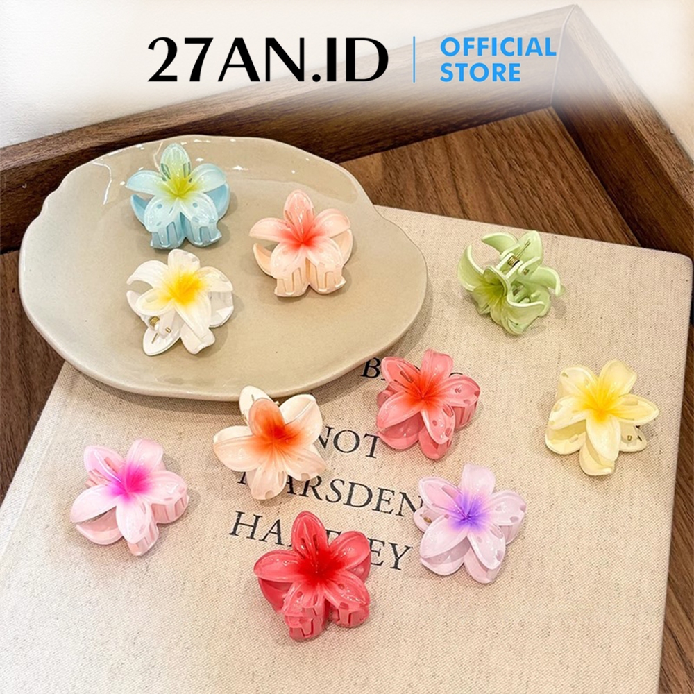 Jual ( 27AN.ID ) Jepit Rambut H919 Model Bunga Kamboja Akrilik Hair Clip Aksesories Rambut Bunga ...