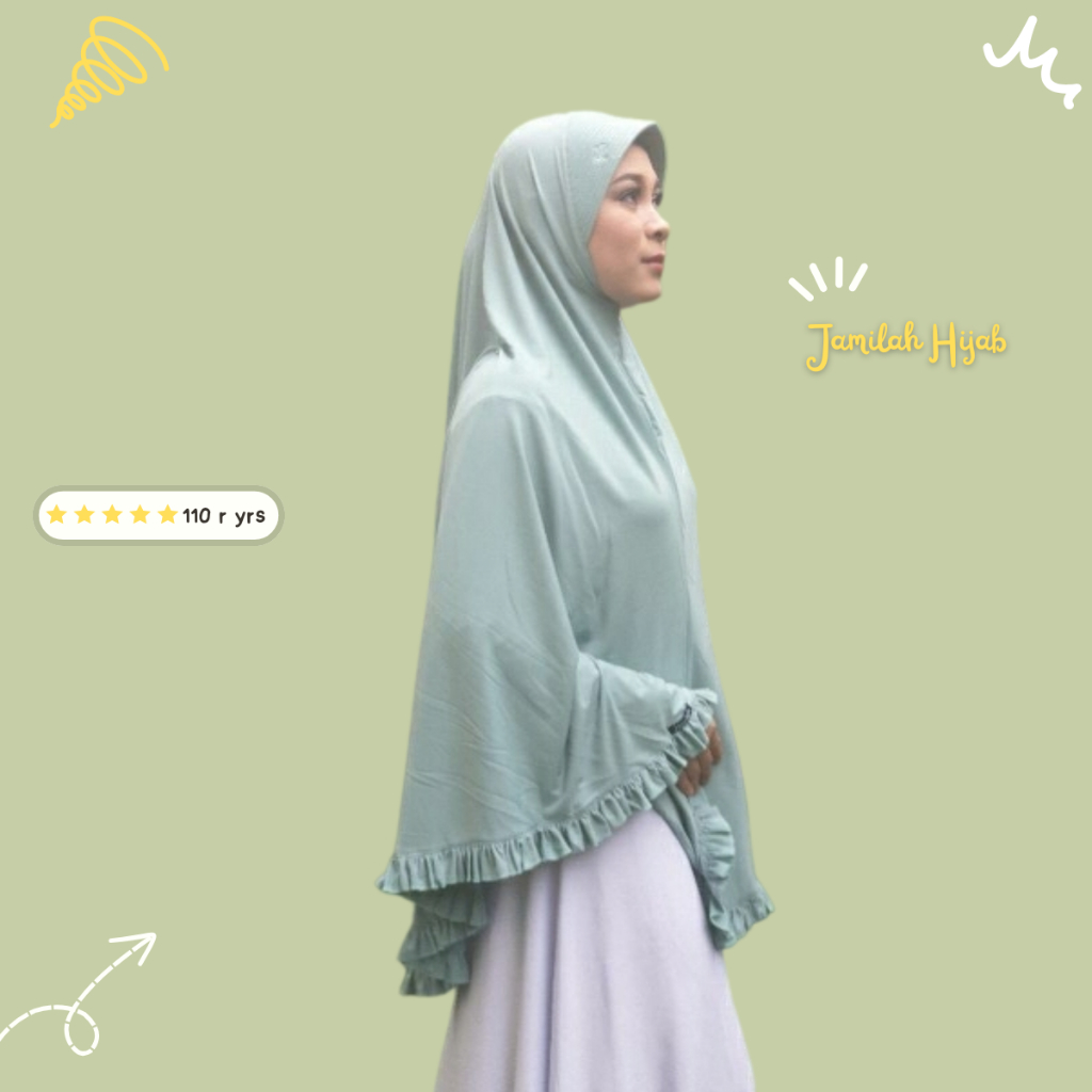 Jual JILBAB BERGO JUMBO L 110 R YERSI BAHAN JERSEY JILBAB SYAR'I SIZE ...