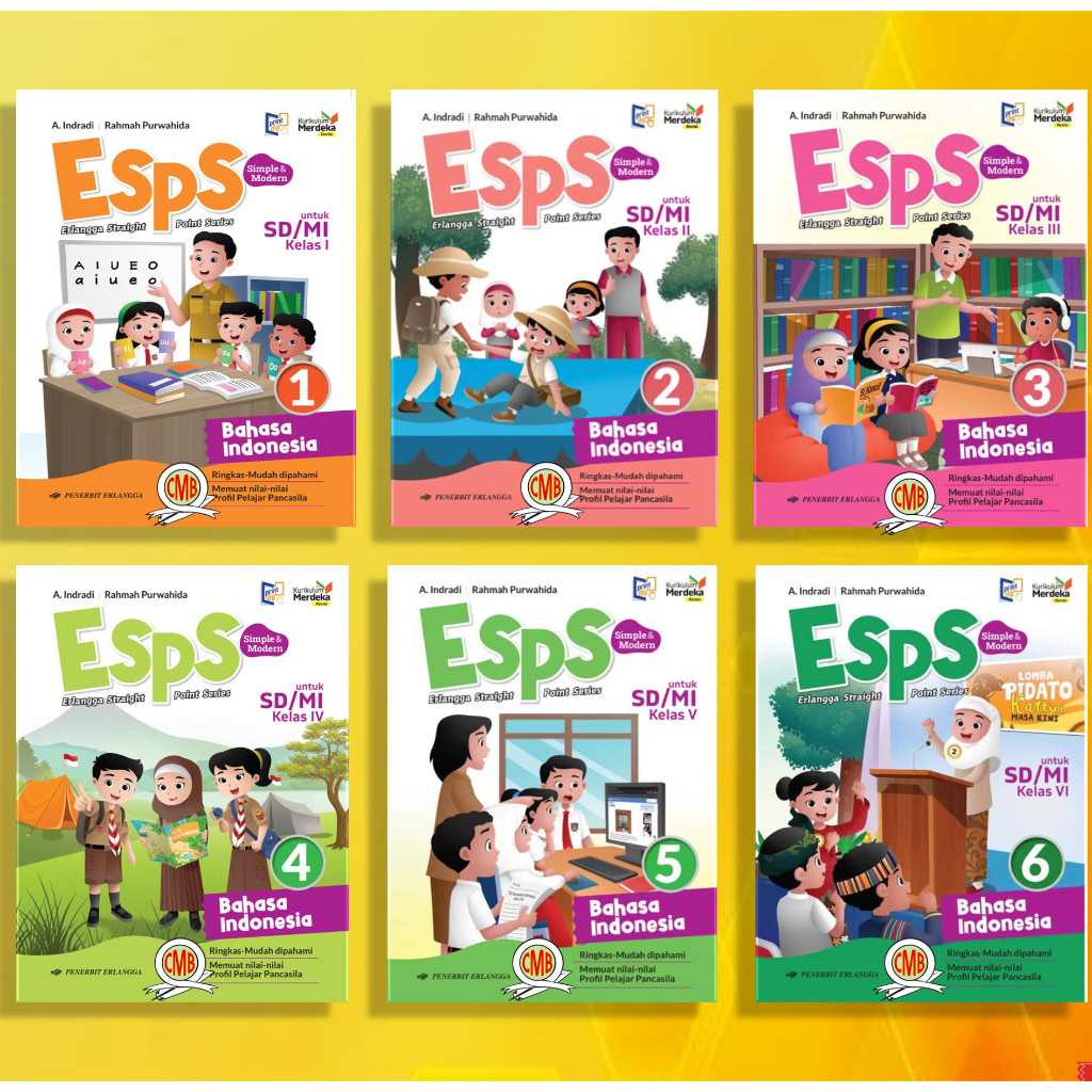 Jual [ PENERBIT ERLANGGA ] ESPS BAHASA INDONESIA KELAS 1, 2, 3, 4, 5, & 6 KURIKULUM MERDEKA ...