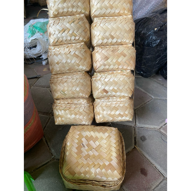 Jual ( 12x12 ) Besek Bambu Mini Harga Sepasang Tempat Souvenir Snack ...