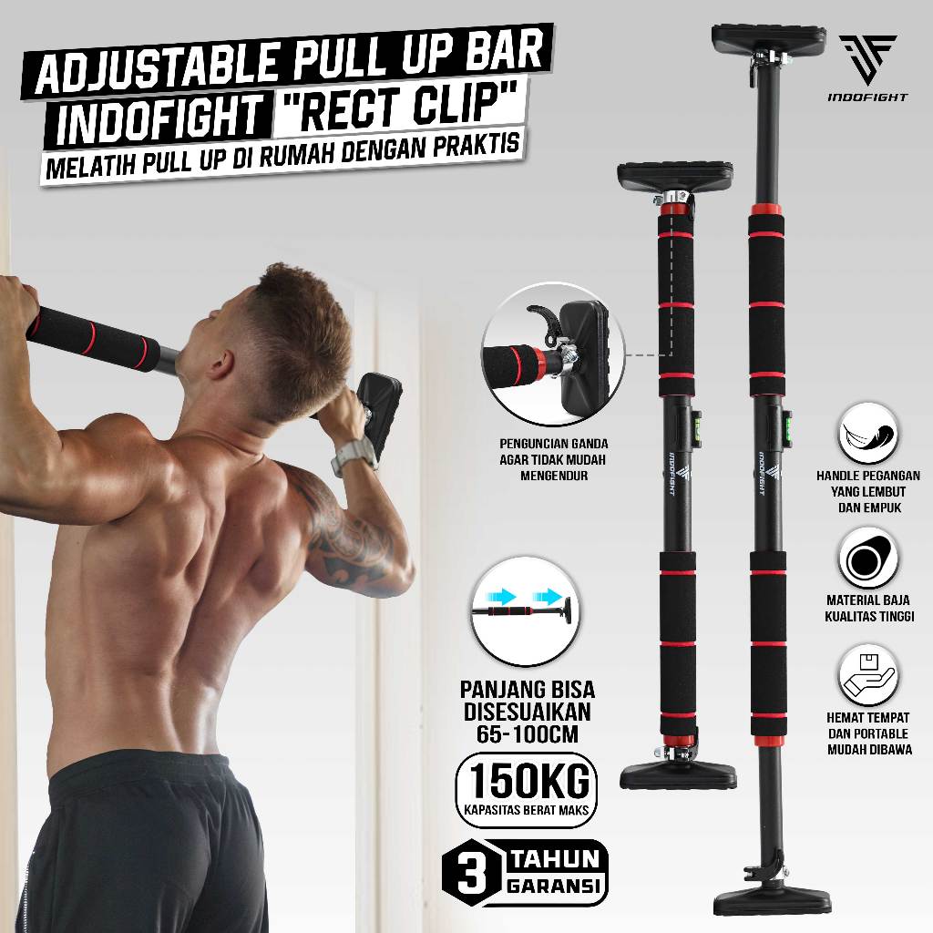 Jual Adjustable Pull Up Bar Indofight 65-100cm Pullup Bar Pintu Alat ...