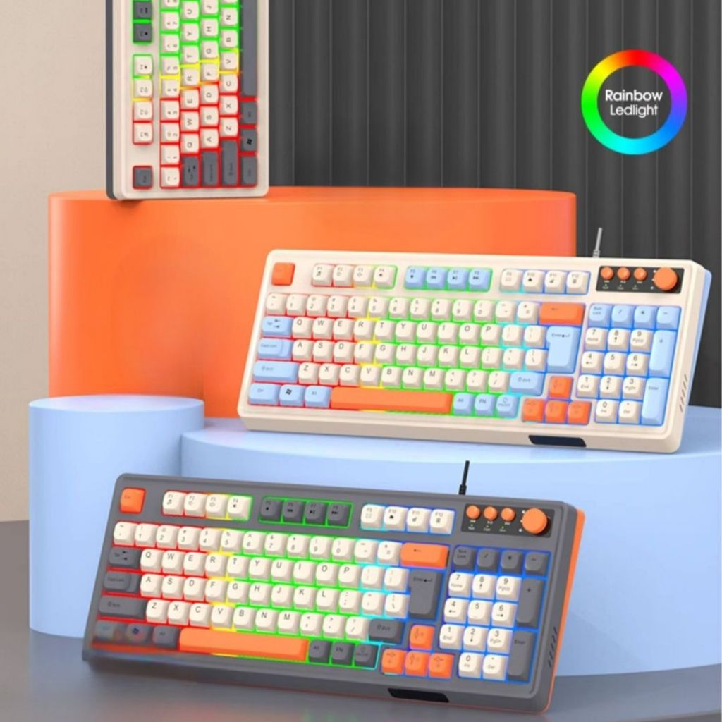 Jual Keyboard Gaming Mekanik Look – Wired USB, RGB Warna-Warni, Tombol ...