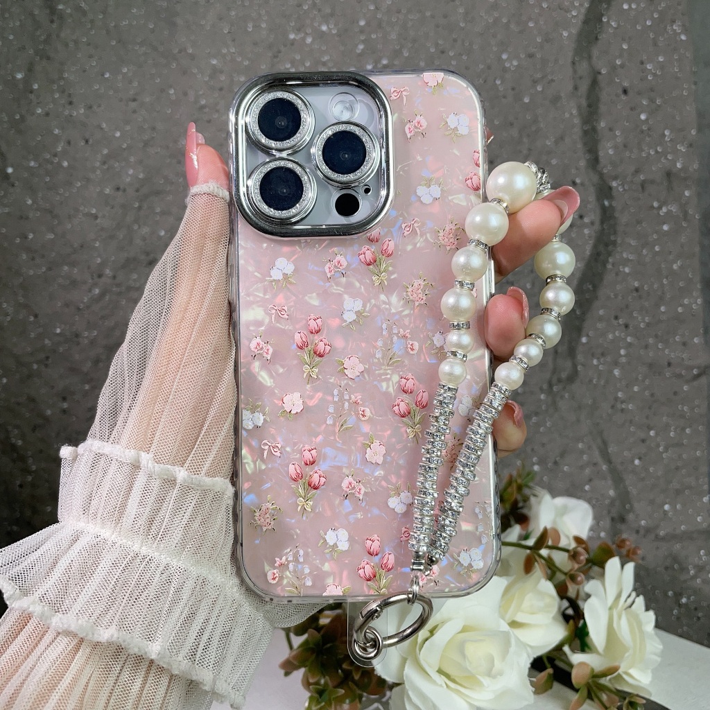 Jual 【Case+Chain】 Flower Glossy Case Compatibel For iPhone11xr iPhone7 ...