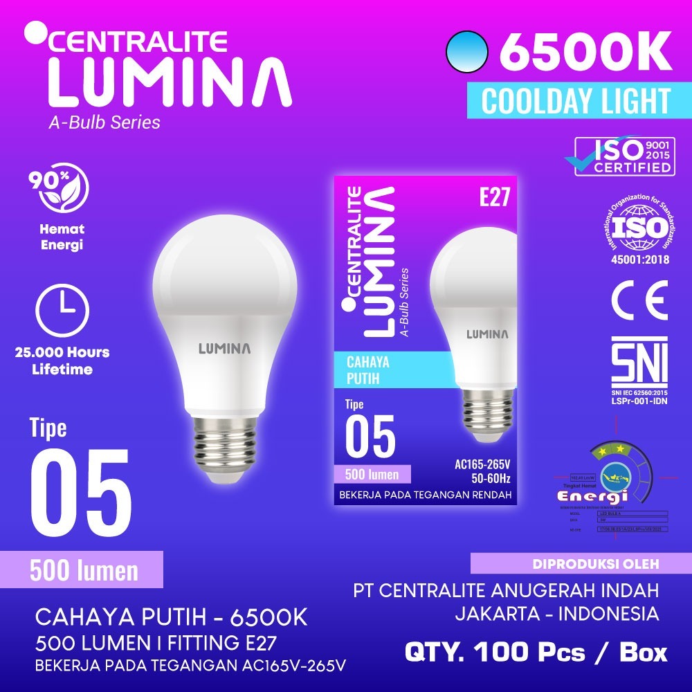 Jual Lampu LED Bulb Putih Centralite Lumina / Lampu Cahaya Putih ...