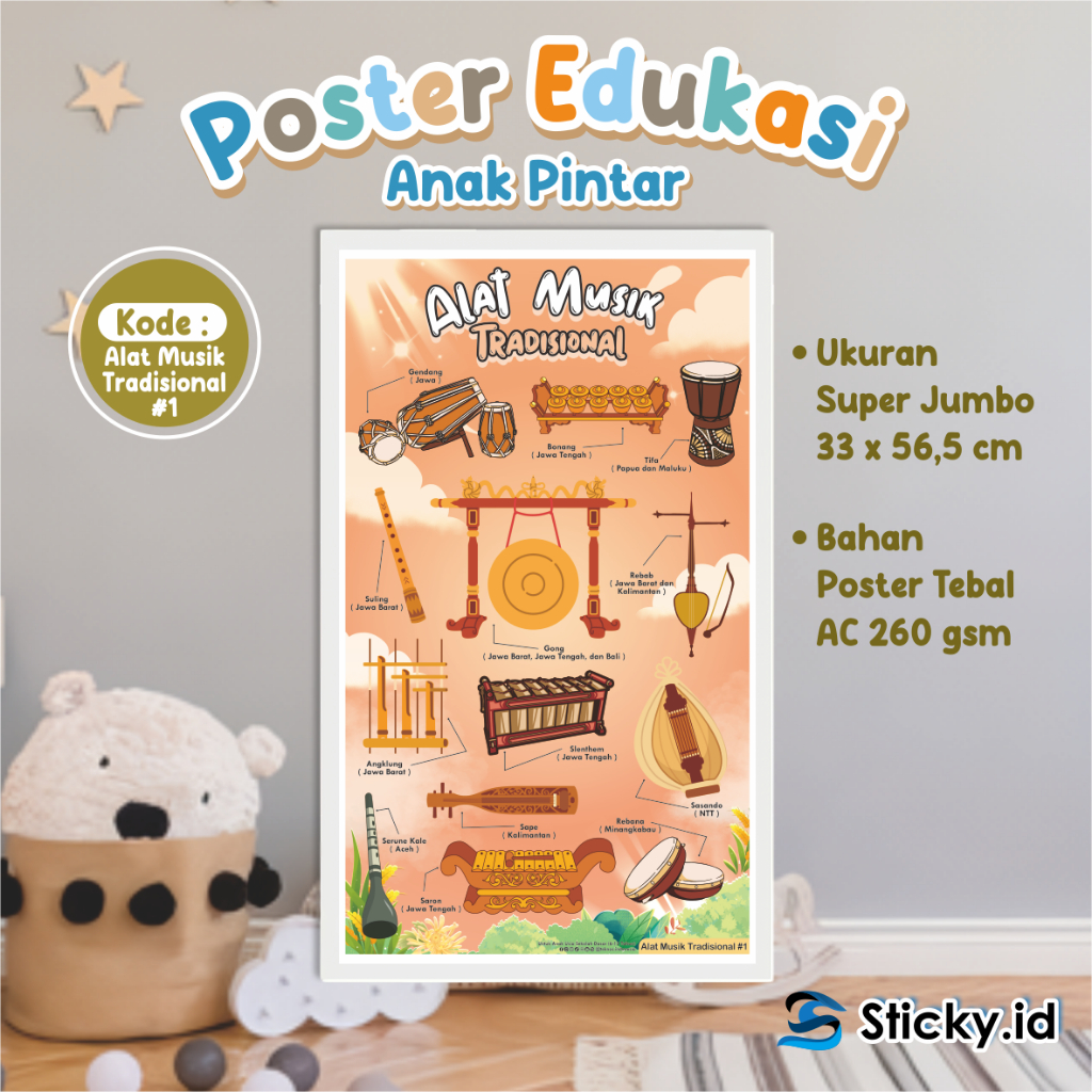 Jual POSTER BELAJAR EDUKASI ANAK - POSTER GAMBAR BERWARNA TEMA ALAT ...