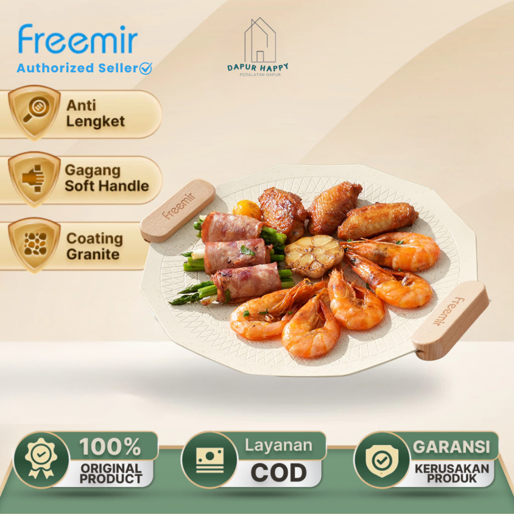 Jual freemir Grill Pan 36cm 30cm 28cm Warna Beige/Hitam Grill Bbq Alat ...