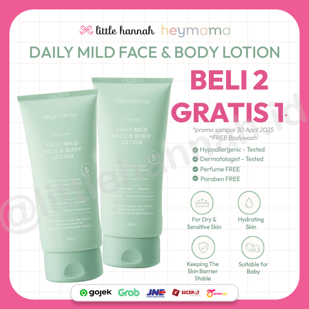 Jual [BUY 2 GET 1] HEYMAMA Daily Mild Face & Body Lotion / Lotion bayi ...