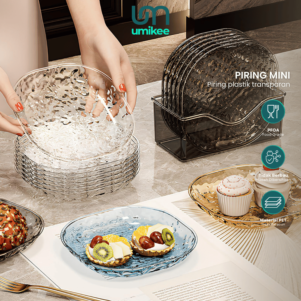 Jual Umikee Piring Mini Persegi Piring Plastik Premium Aesthetic Nampan ...
