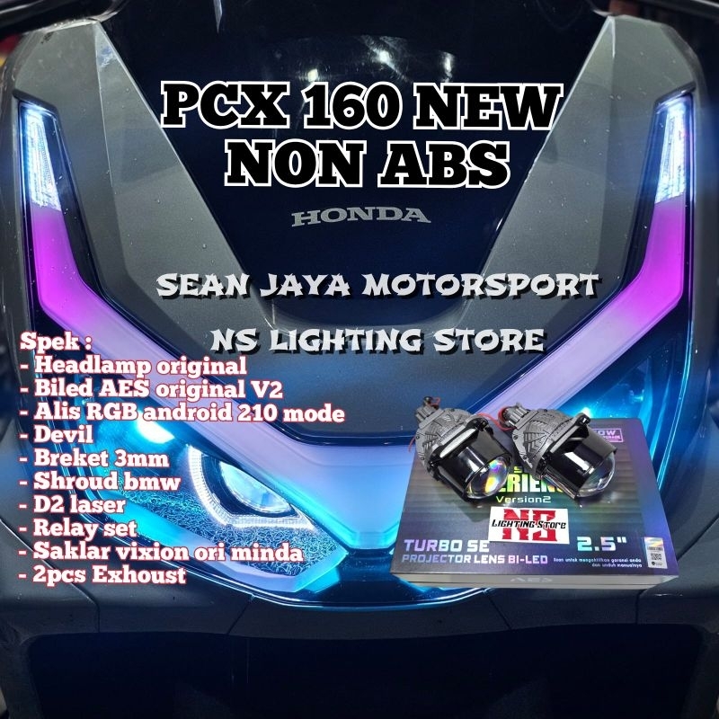 Jual PROJECTOR BILED AES TURBO V2 60 WATT PCX 160 NEW 2025 ABS DAN CBS ...