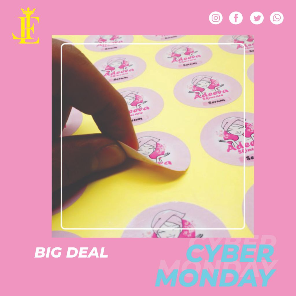Jual sticker A3 plus stiker vinyl umkm stiker kemasan makanan stiker ...