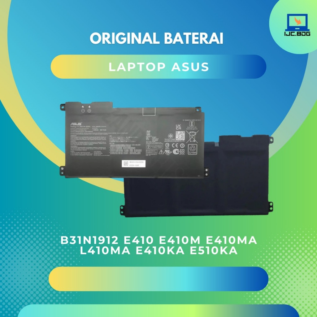 Jual (COD) Original Baterai Asus Vivobook E410 E410M E410MA L410MA E410KA E510KA Part Number ...