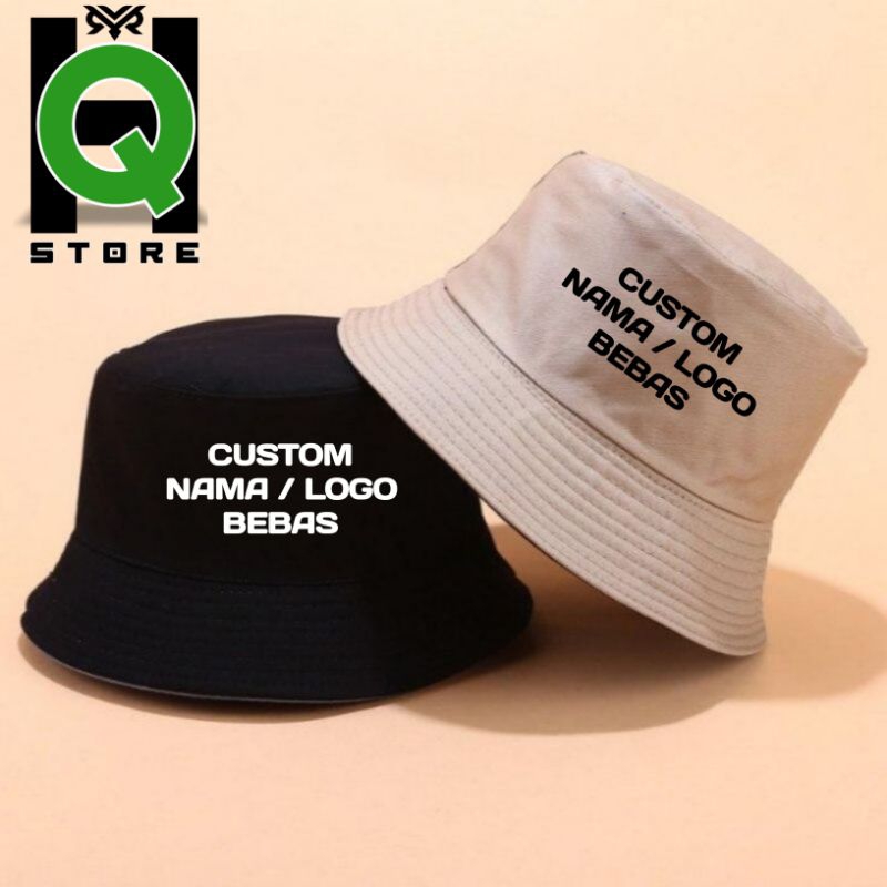Jual Topi Bucket CUSTOM SABLON LOGO/NAMA SENDIRI Topi Bucket Premium ...