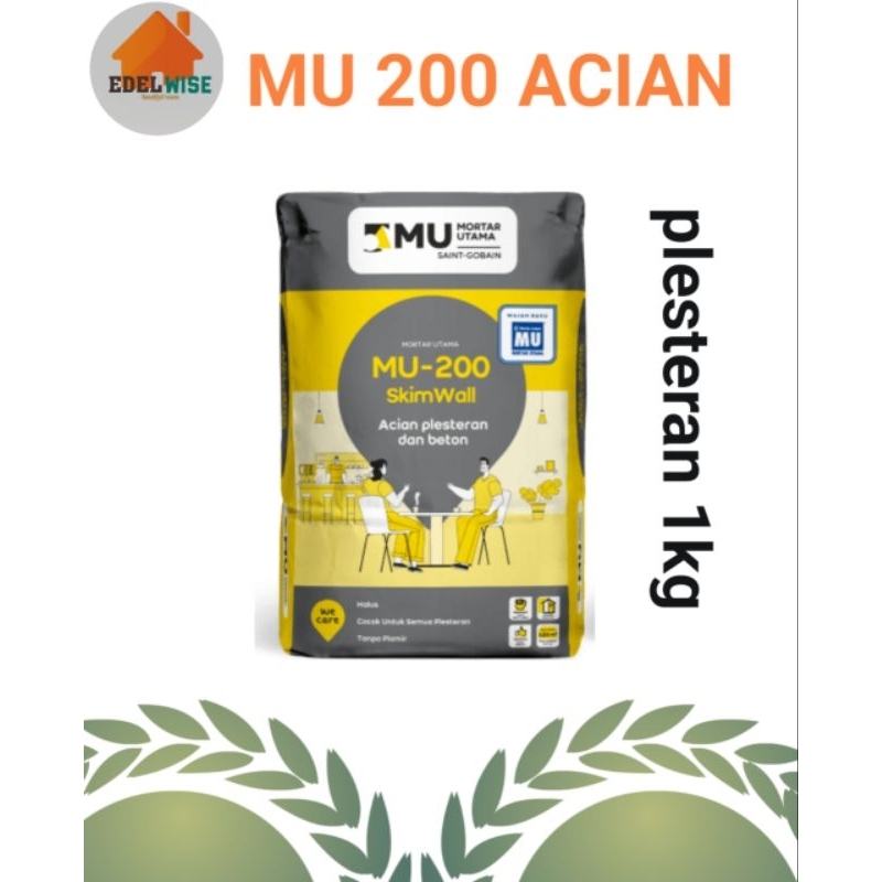 Jual mu acian 200 plester acian dan plester tembok kiloan 1kg abu abu ...