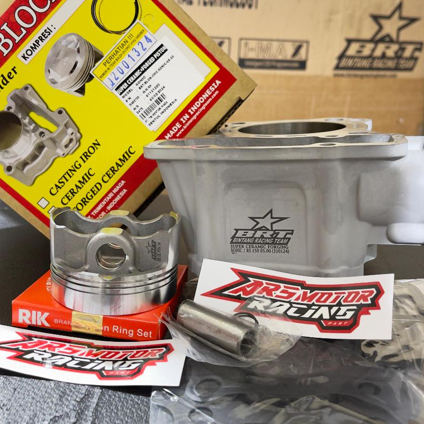 Jual BLOK CERAMIC PISTON FORGED BRT 63MM 65MM SONIC 150 . NEW CB 150 ...