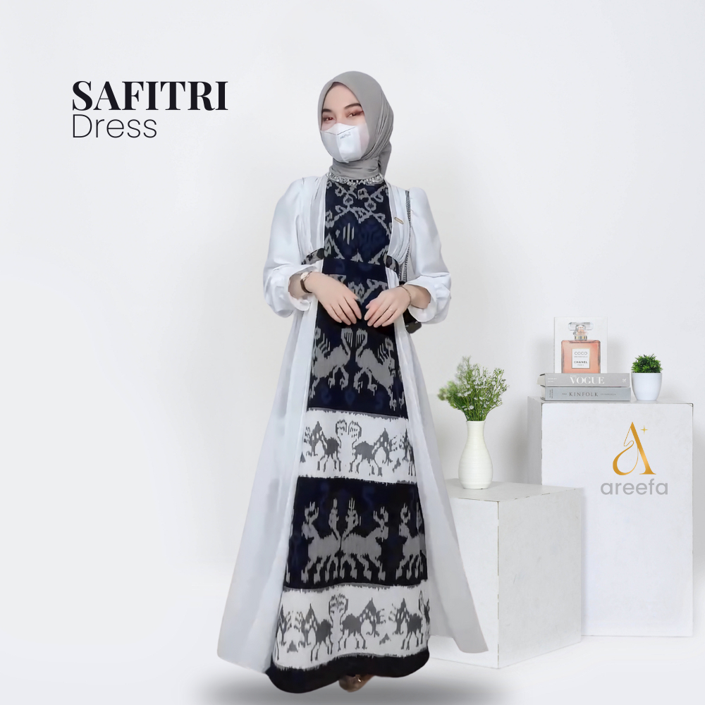Jual Areefa - Gamis Dress Tenun Etnik Kombinasi Ceruty Premium Wanita Remaja Pesta Mewah Warna ...