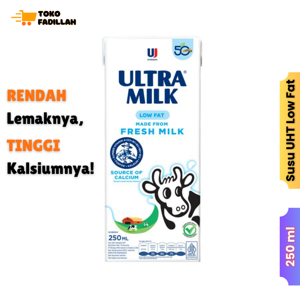 Jual Ultra Milk Susu UHT Low Fat Fresh Milk 250 ml | Shopee Indonesia